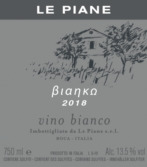 Le Piane Bianko - White wine from Erbaluce Grapes in north Piedmont